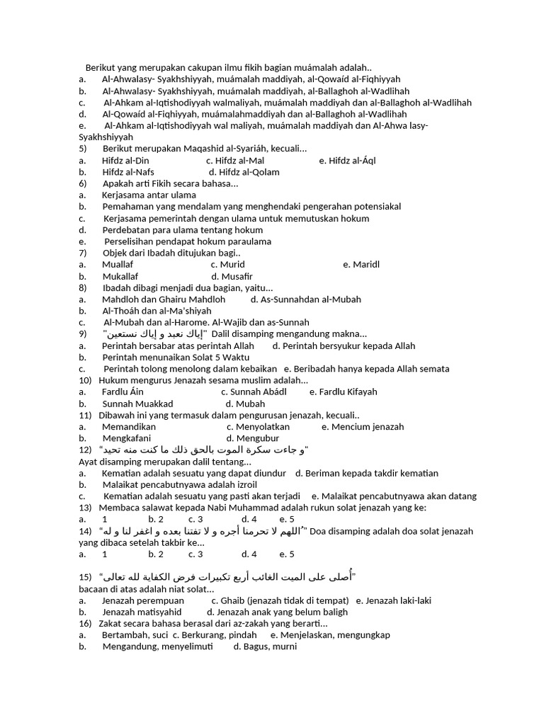 Uhb FIQIH KELAS X LAIN | PDF