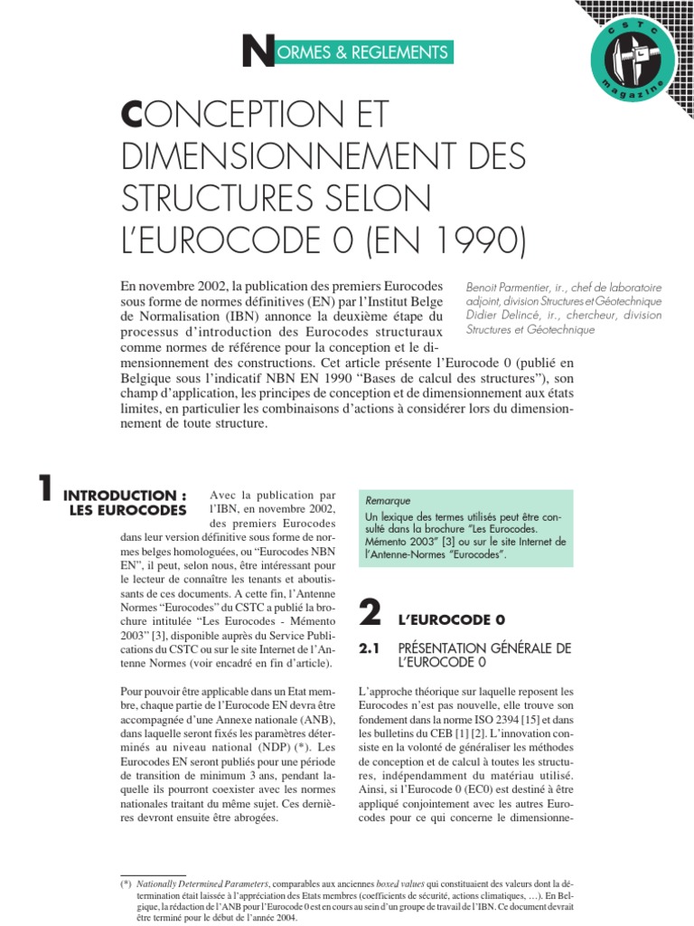 Eurocode 0 | PDF | Béton armé | Résistance des matériaux