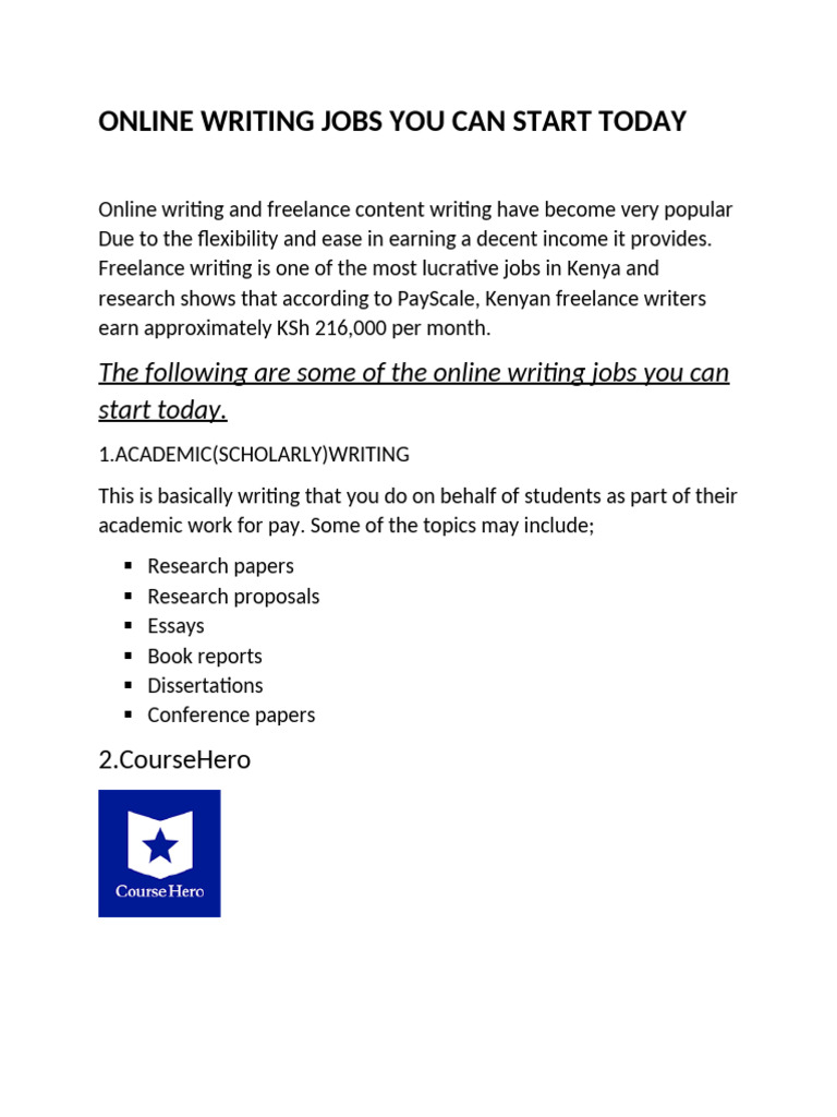 Freelance Writing Jobs in Kenya | PDF | Freelancer | Thesis