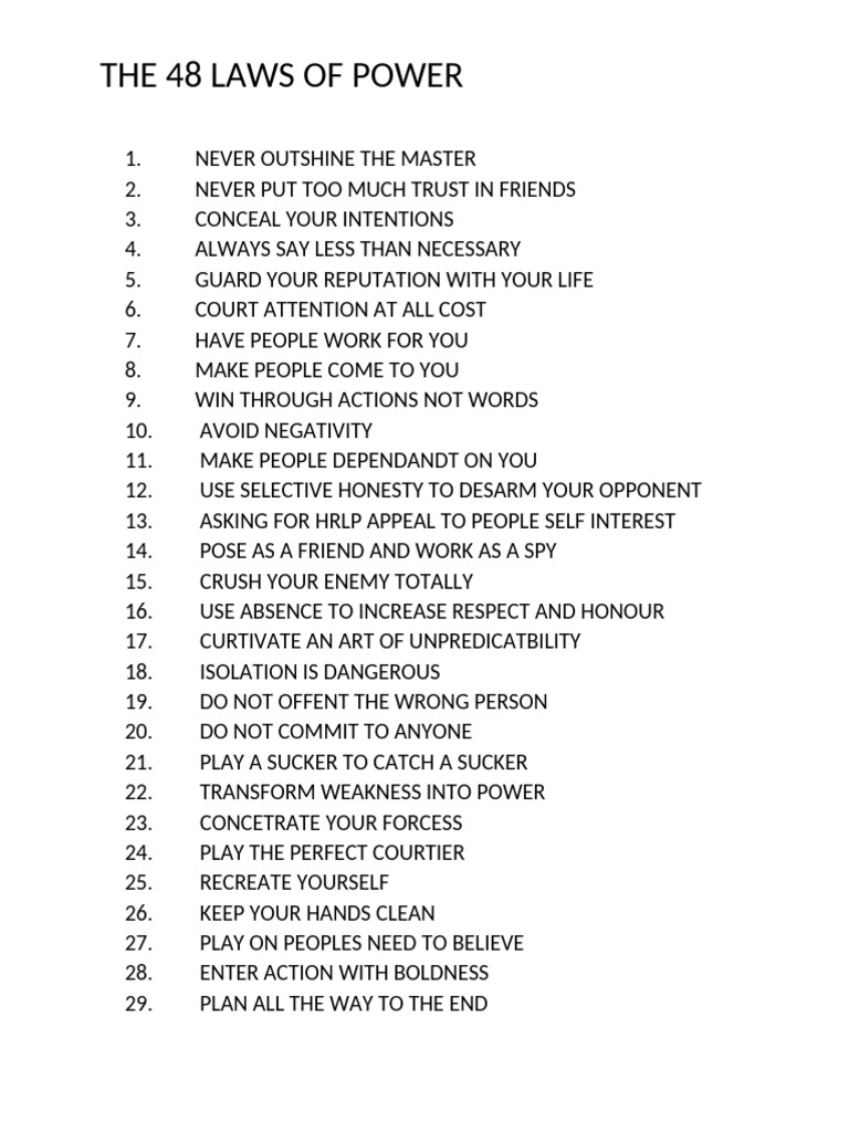 THE 48 LAWS OF POWER | PDF