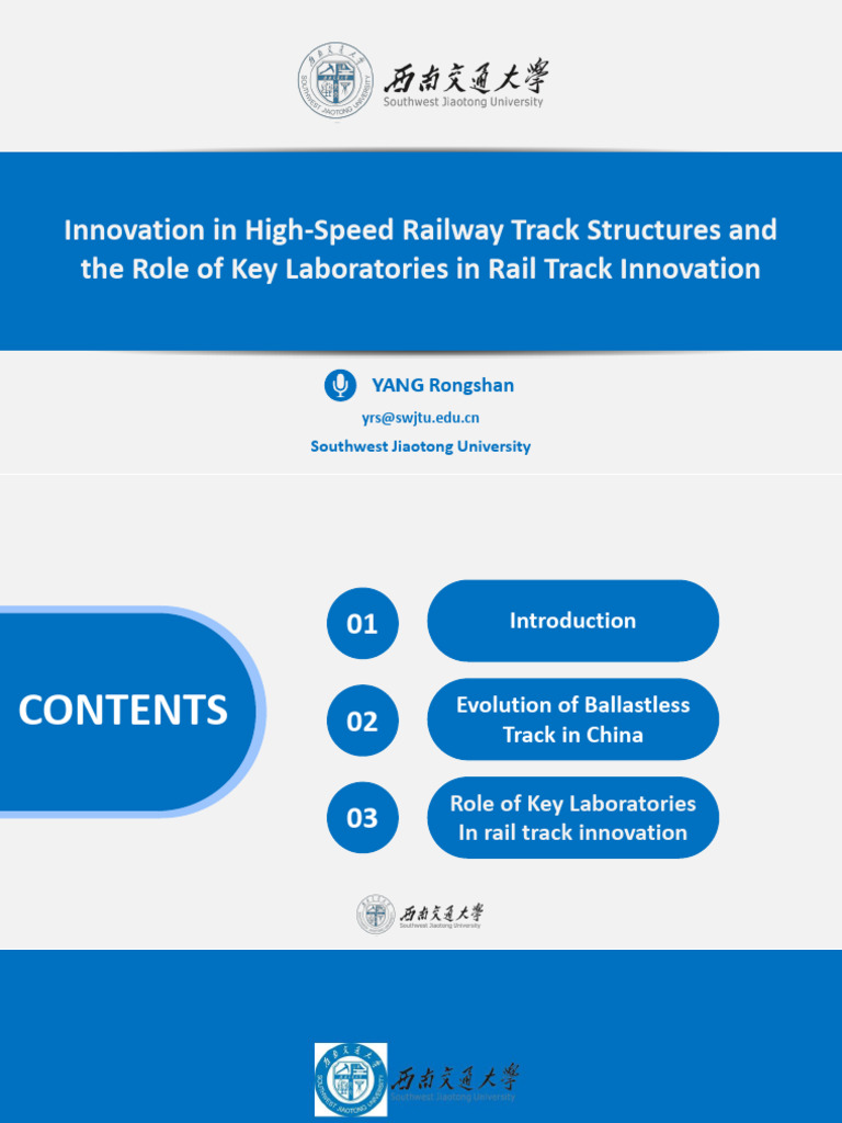 Innovation in High-Speed Railway Track Structures and The Role of Key ...