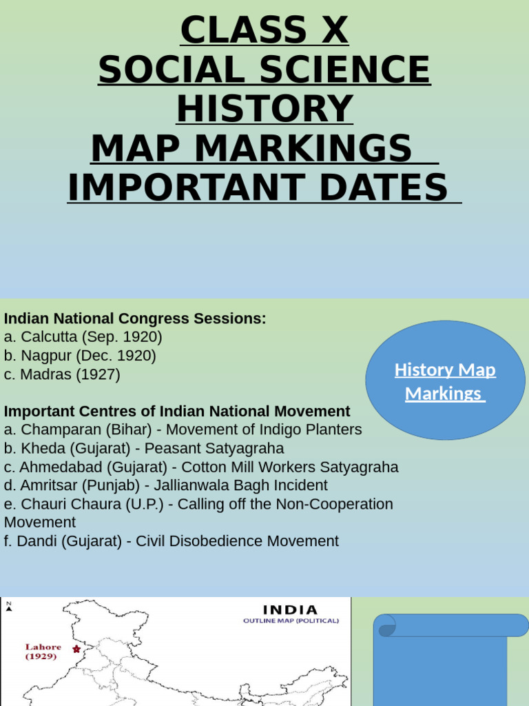 Indian History Map Markings Guide | PDF