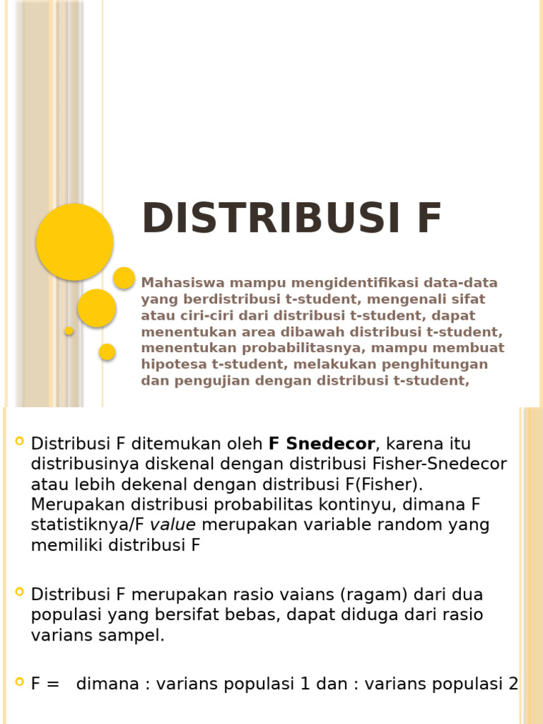 14 Distribusi F | PDF