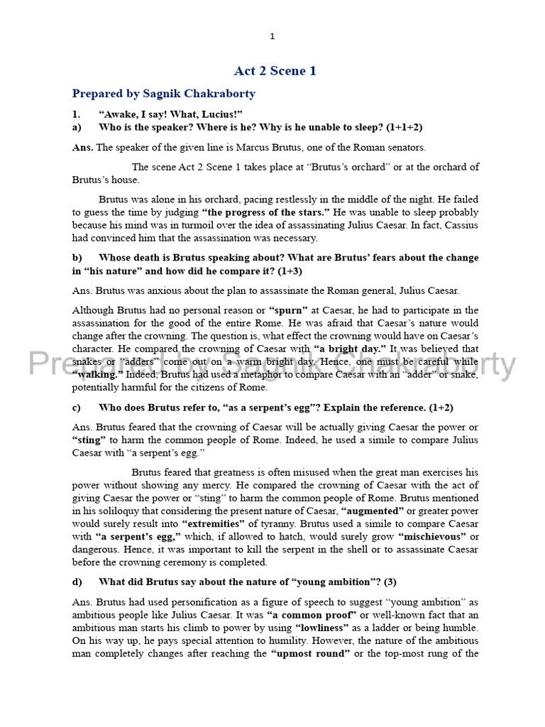 Brutus' Soliloquy: Fears of Tyranny | PDF | Mark Antony | Julius Caesar