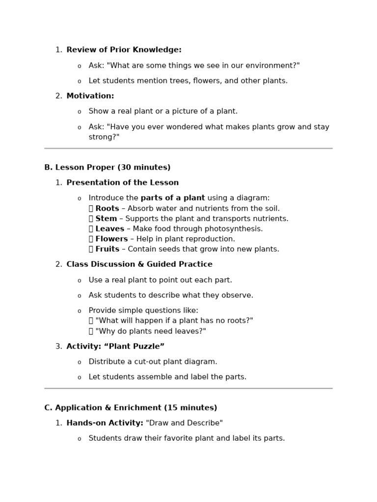 Lesson Outline Science Iii | PDF