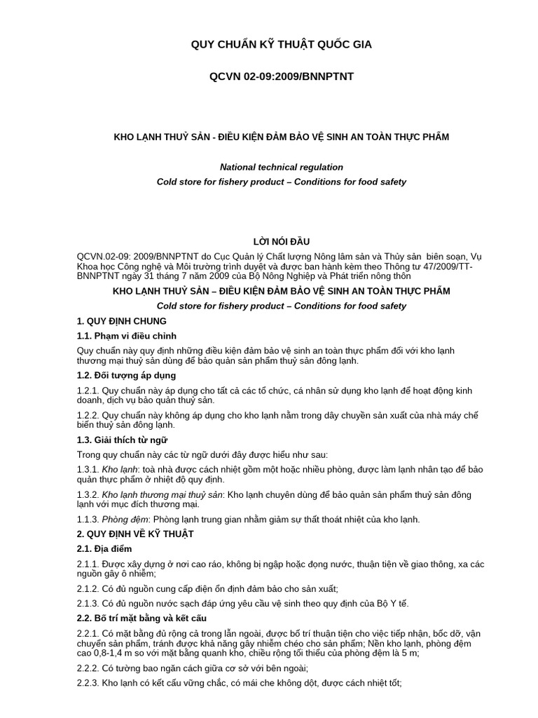 Quy chuẩn Việt Nam-QCVN 02-09 - 2009-BNNPTNT | PDF