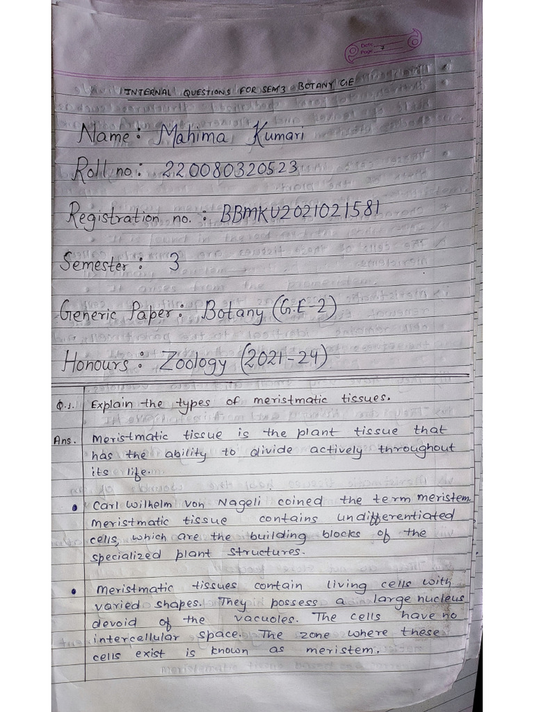 Sem 3&4 Botany Assignment | PDF