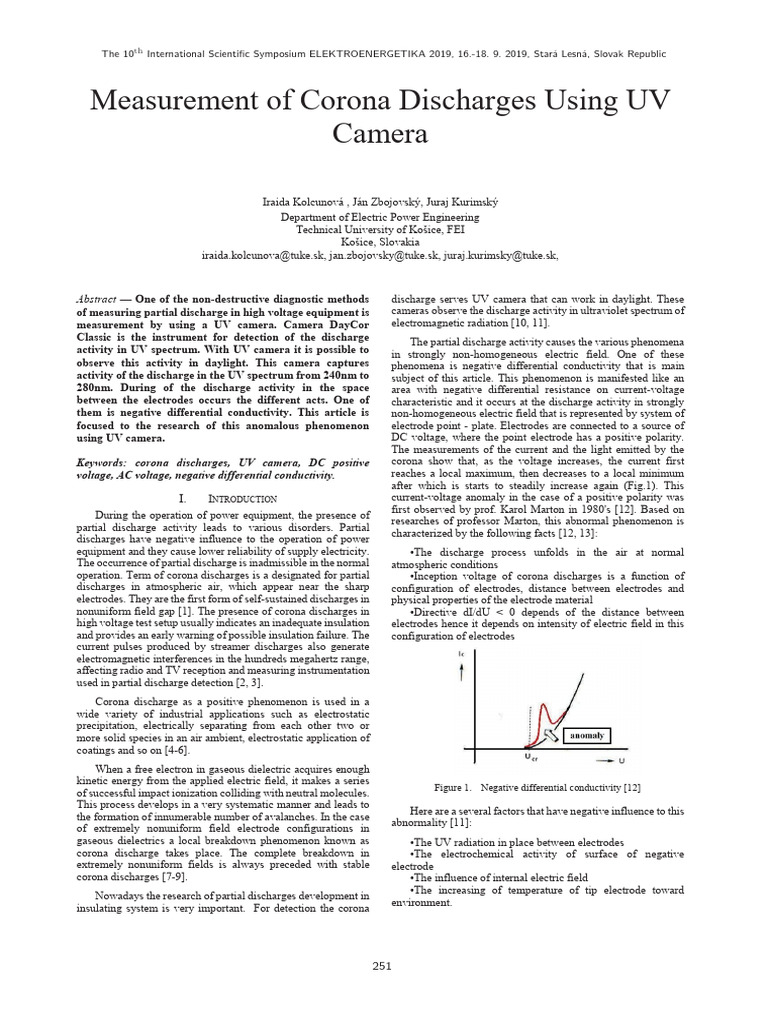 Article - Measurement of Corona Discharges Using UV Camera | PDF ...