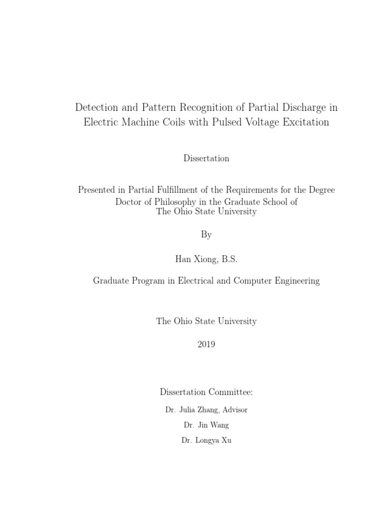 Detection and Pattern Recognition of Partial Discharge in Electric ...