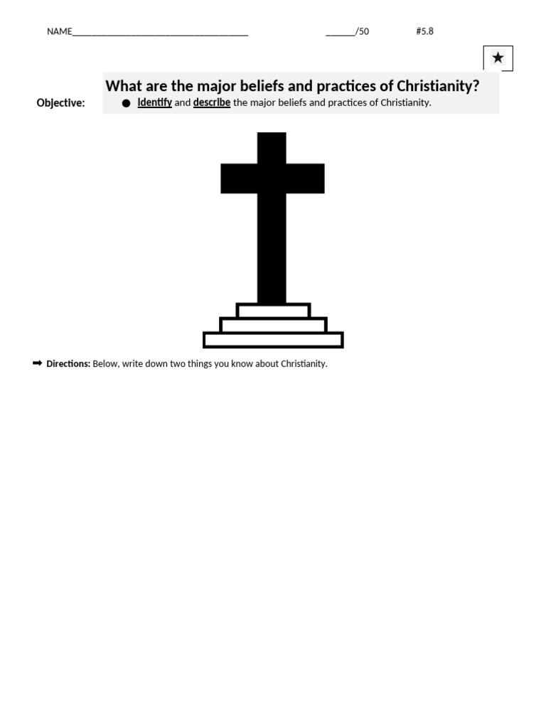 #5.8 - What Are The Major Beliefs and Practices of Christianity | PDF ...
