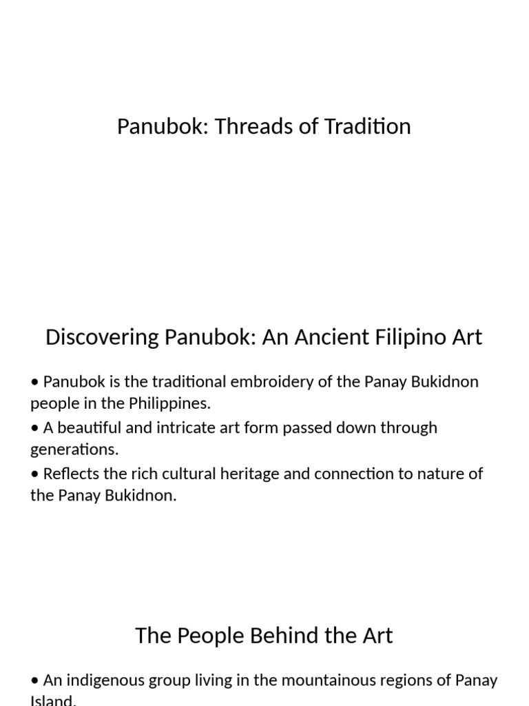 Understanding Panubok Embroidery | PDF