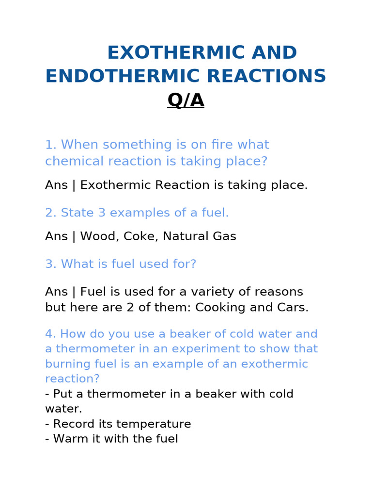Exothermic vs Endothermic Reactions | PDF