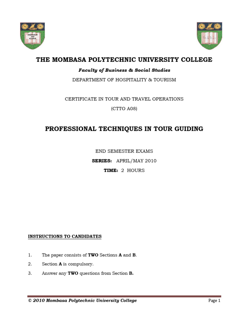 Professional Techniques in Tour Guiding | PDF