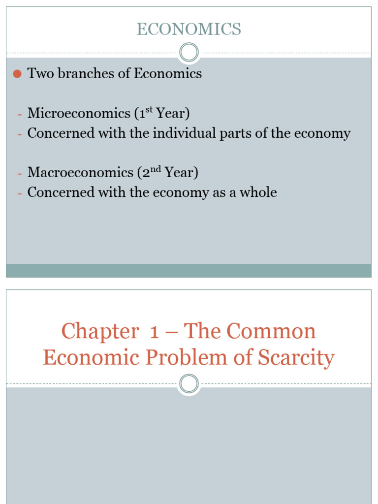 Chapter 1 - The Common Economic Problem of Scarcity.pptx | PDF ...