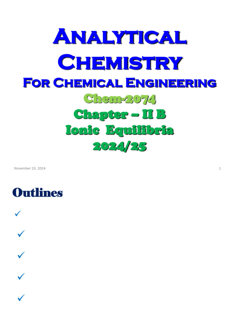 Chapter 2 Ionic Equilibria For Chemical Eng Pdf Buffer Solution Acid