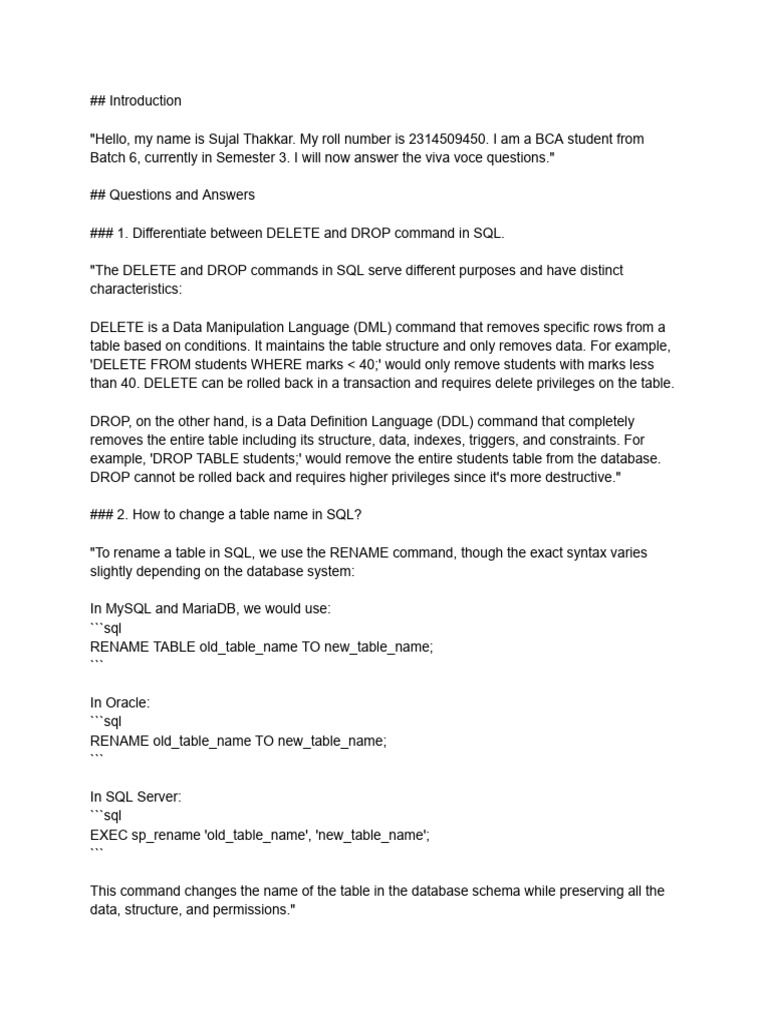 SQL Commands and Concepts Explained | PDF | Computer Programming ...