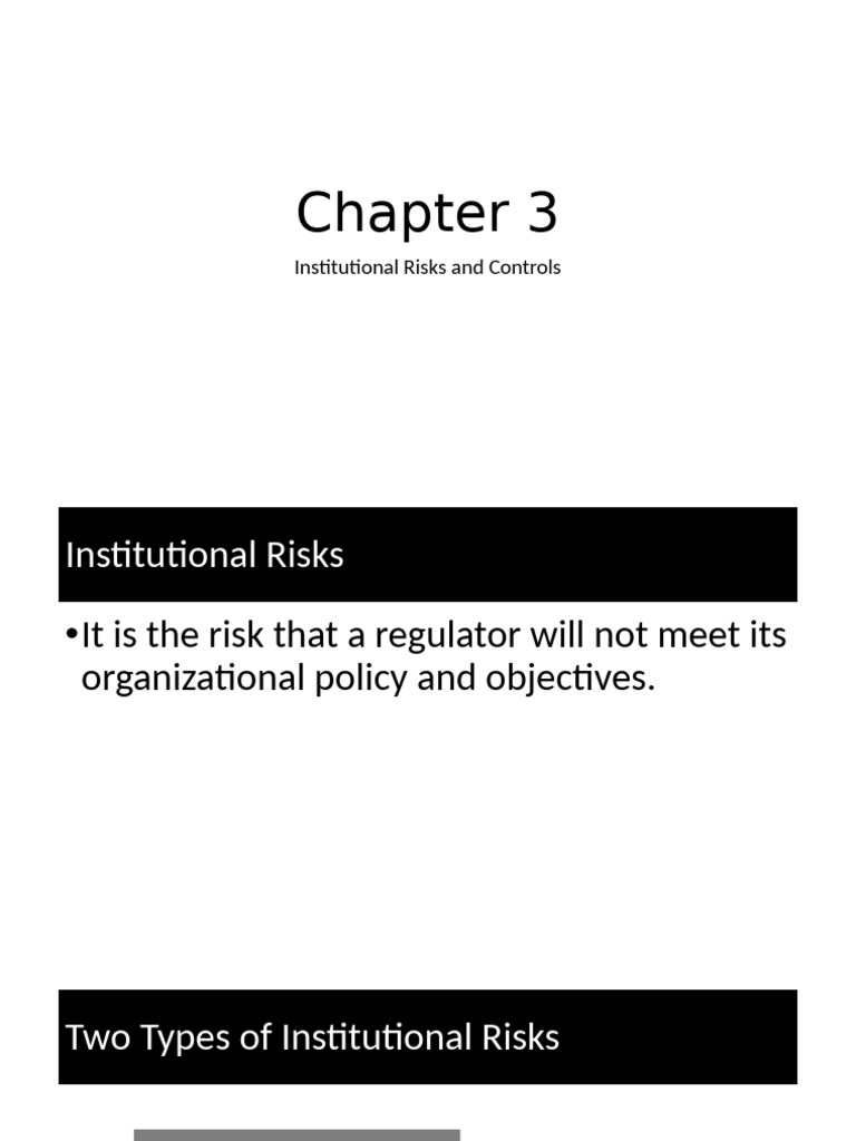 Chapter 3-INSTITUTIONAL RISKS AND CONTROLS | PDF | Microfinance ...