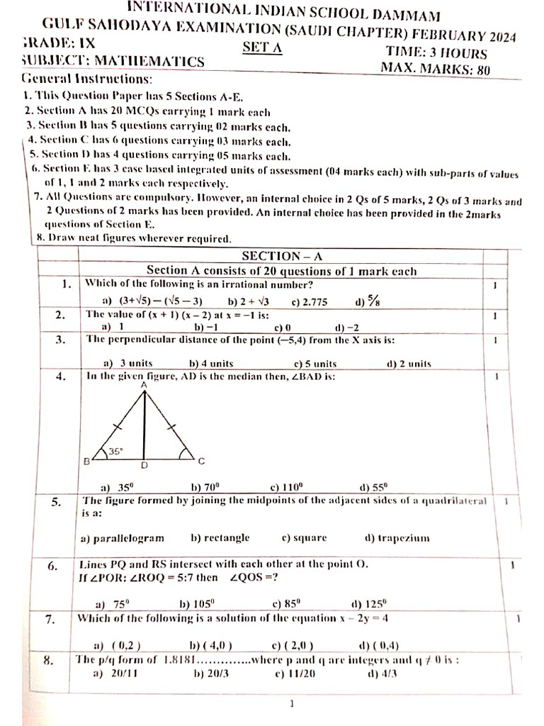Last Year Paper | PDF