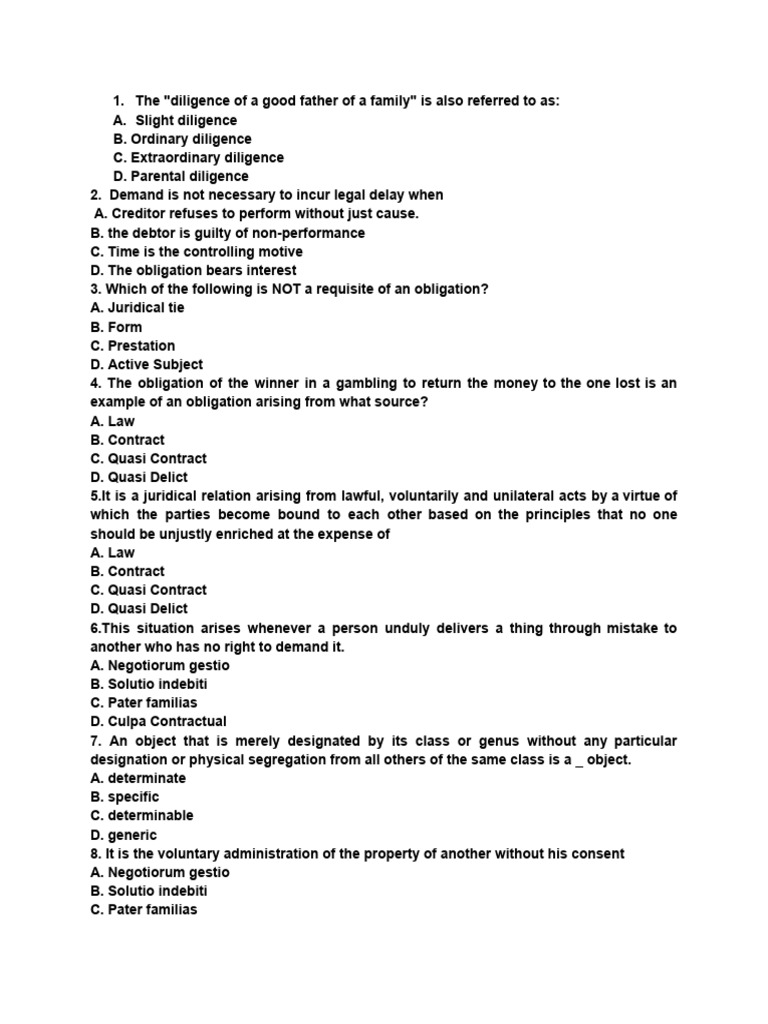 Oblicon Reviewer | PDF | Law Of Obligations | Debt