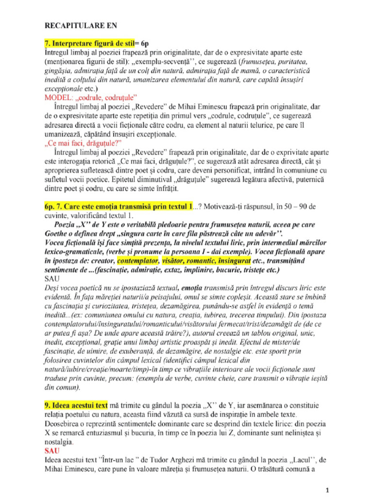 Recapitulare E.N.llr | PDF