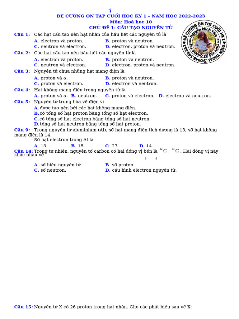 On-tap-HK1-Hoa-10 | PDF