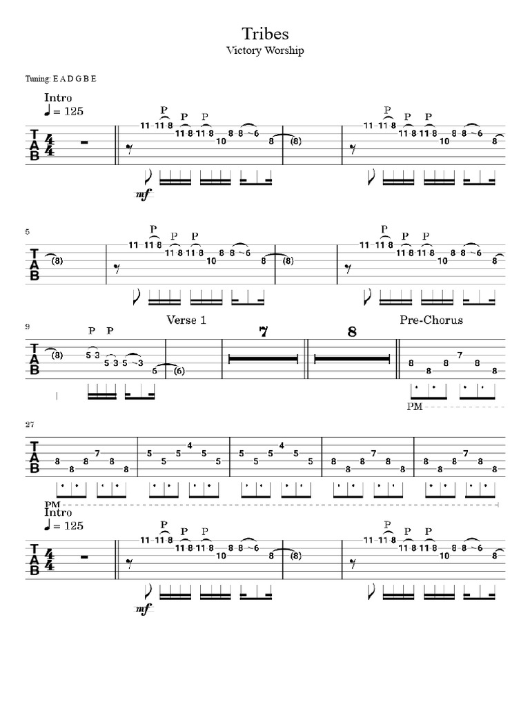 Tribes Victory Worship Lead Guitar Tabs | PDF