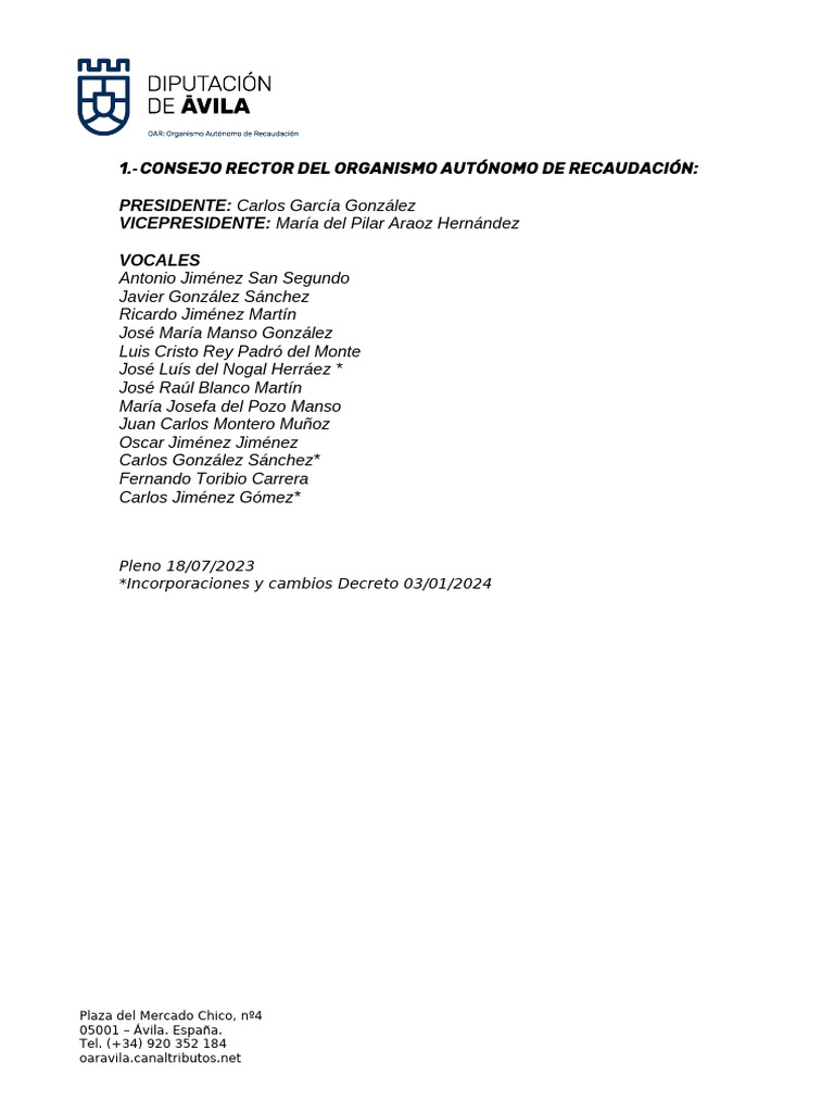 Consejo Rector Del Organismo Autónomo de Recaudación | PDF