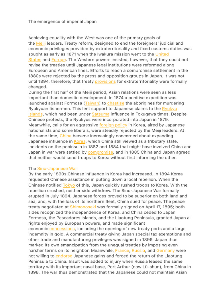 The emergence of imperial Japan | PDF | Empire Of Japan | Japan