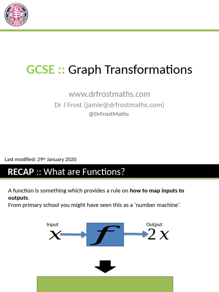 GCSE GraphTransformations | PDF | Function (Mathematics) | Equations