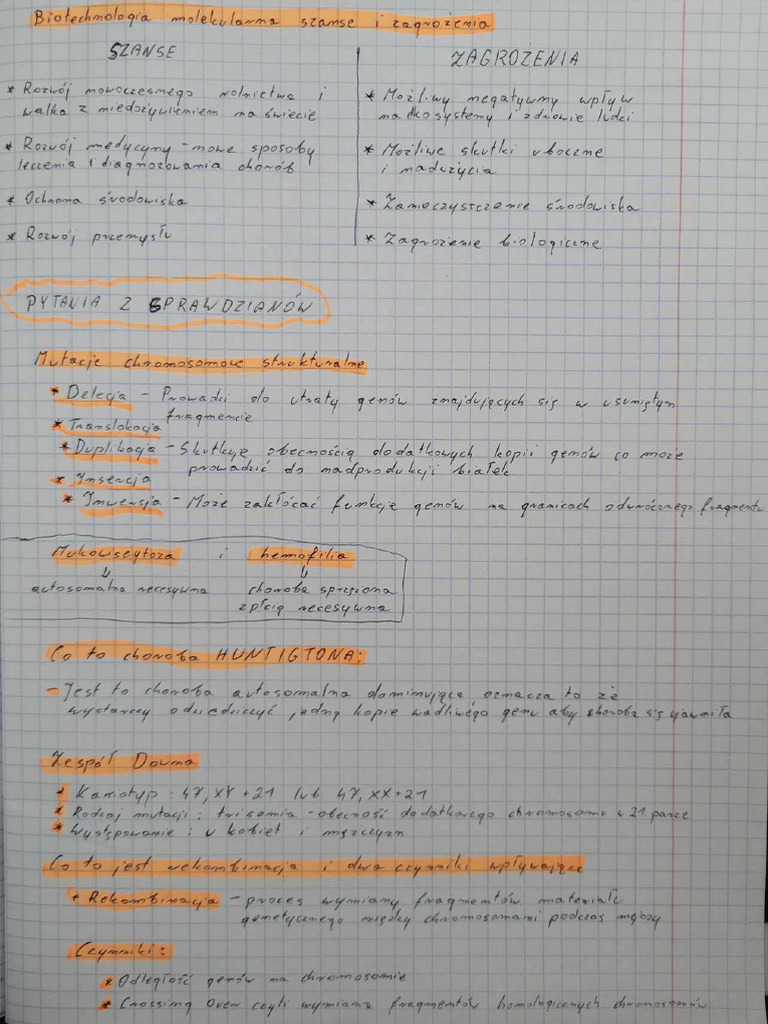 Notatka Biologia BIOTECHNOLIGIA | PDF