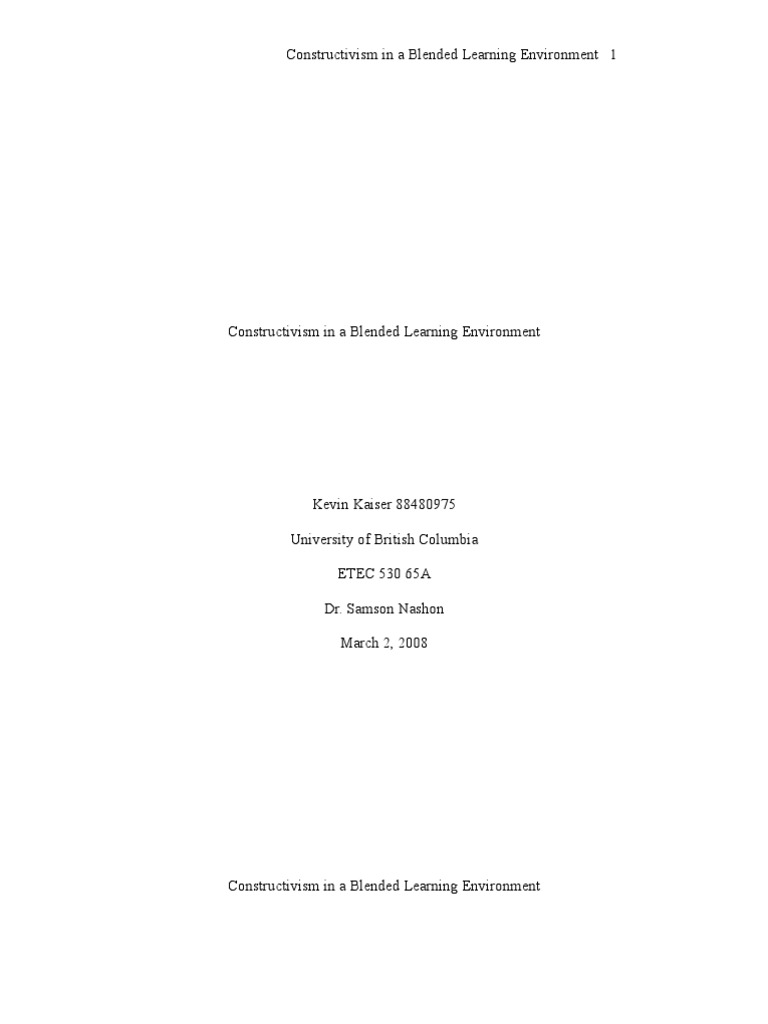 Kaiser Assignment 1 - 530 | PDF | Constructivism (Philosophy Of ...