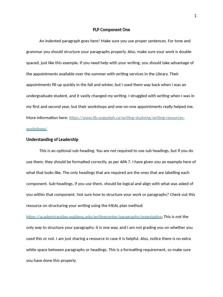 HROB2010 Final PLP Template | PDF | Paragraph | Apa Style