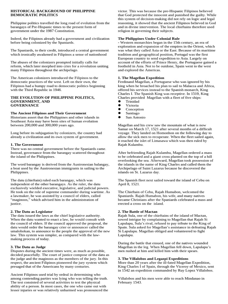 Historical Background of Philippine | PDF | President Of The ...