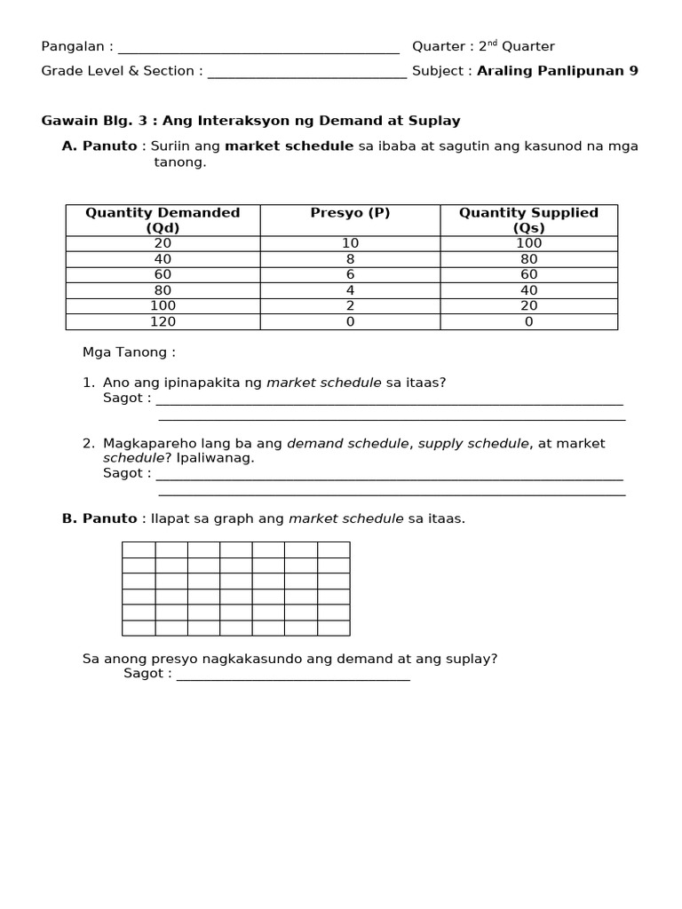 Interaksyon NG Demand at Suplay | PDF