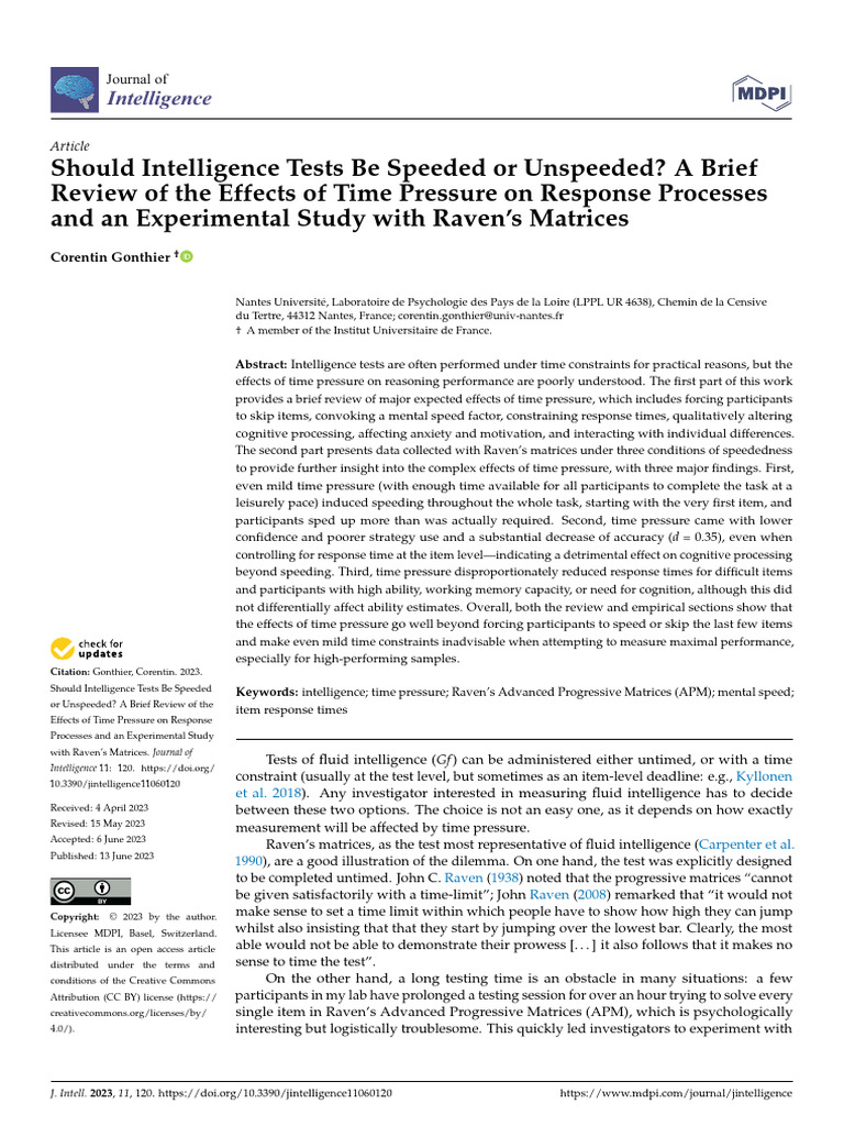 Jintelligence 11 00120 | PDF | Validity (Statistics) | Intelligence