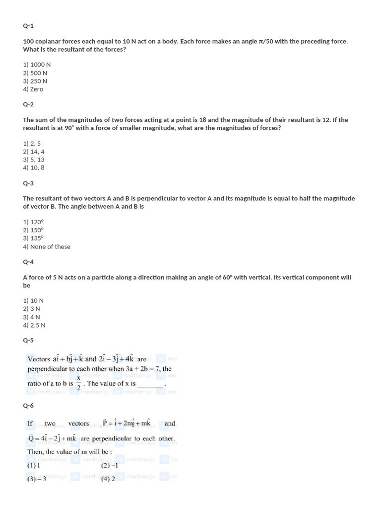Resultant of Coplanar Forces Analysis | PDF