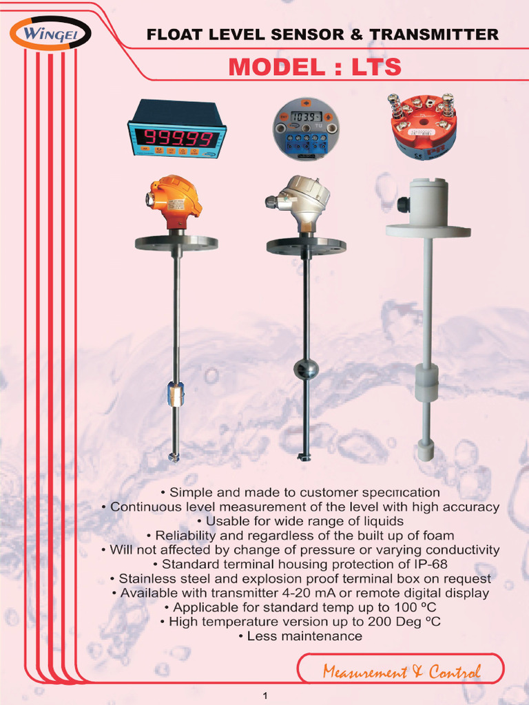 Brosur-Float Level Sensor & Transmiter LTS | PDF | Switch | Relay
