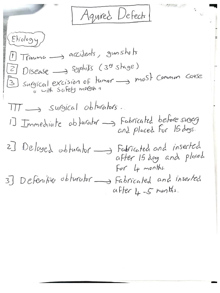 CO. Prosthesis, Acquired Defects Part 1 | PDF