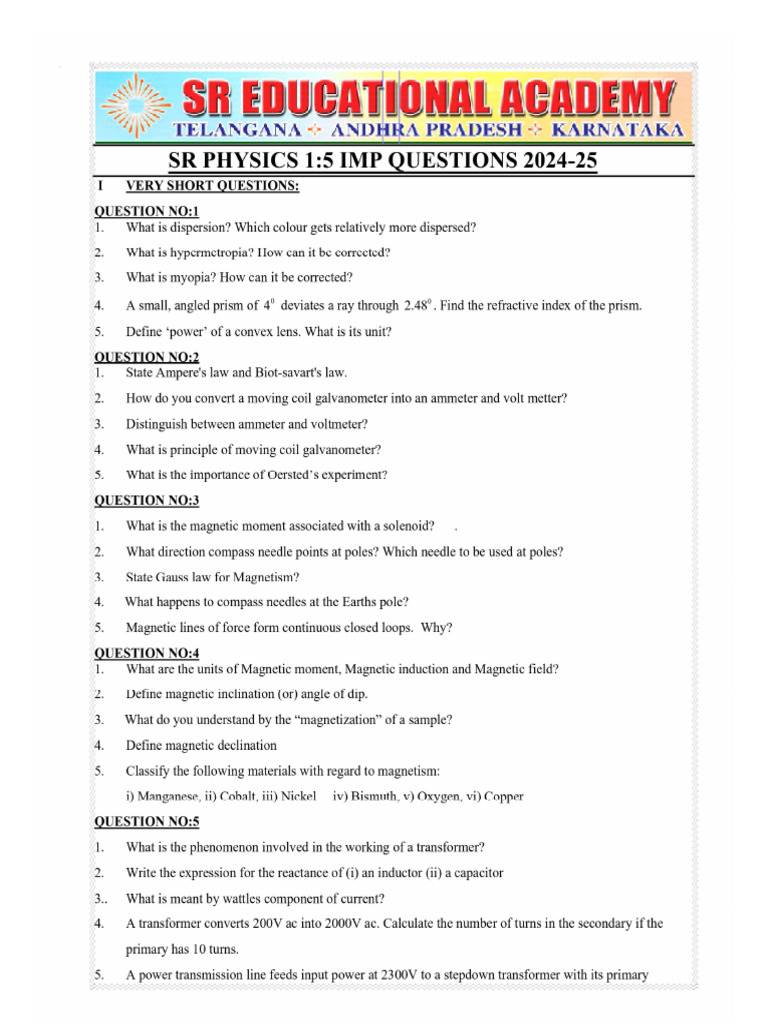 SR Academy - Physics | PDF