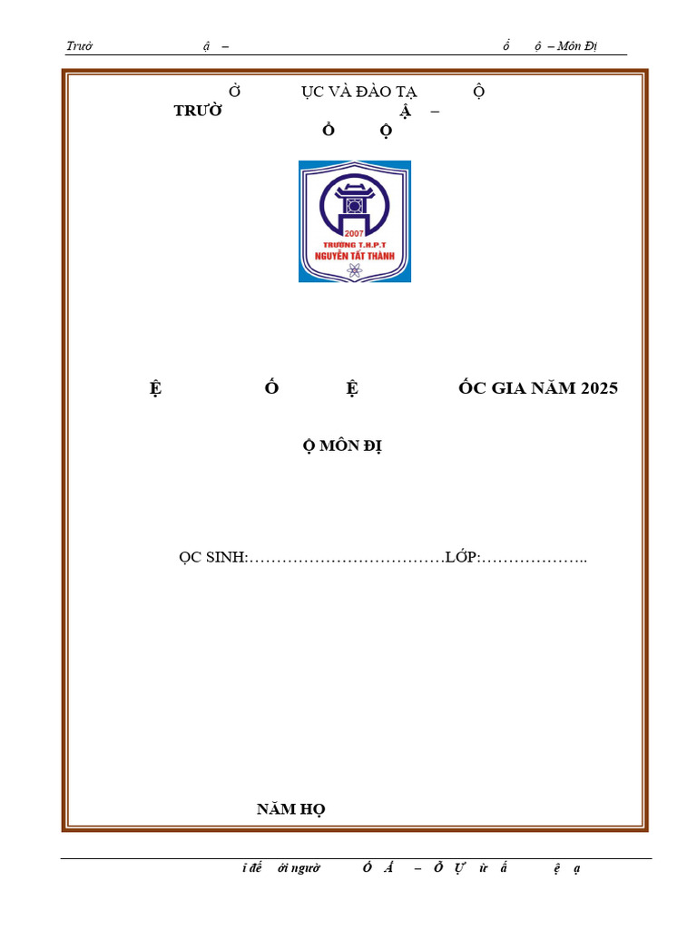 TÀI LIỆU ÔN THI MÔN ĐỊA LÍ 12 - THPT QG 2025-GỬI HỌC SINH | PDF