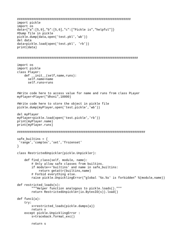 Python Serilalisation and De-Serialisation | PDF