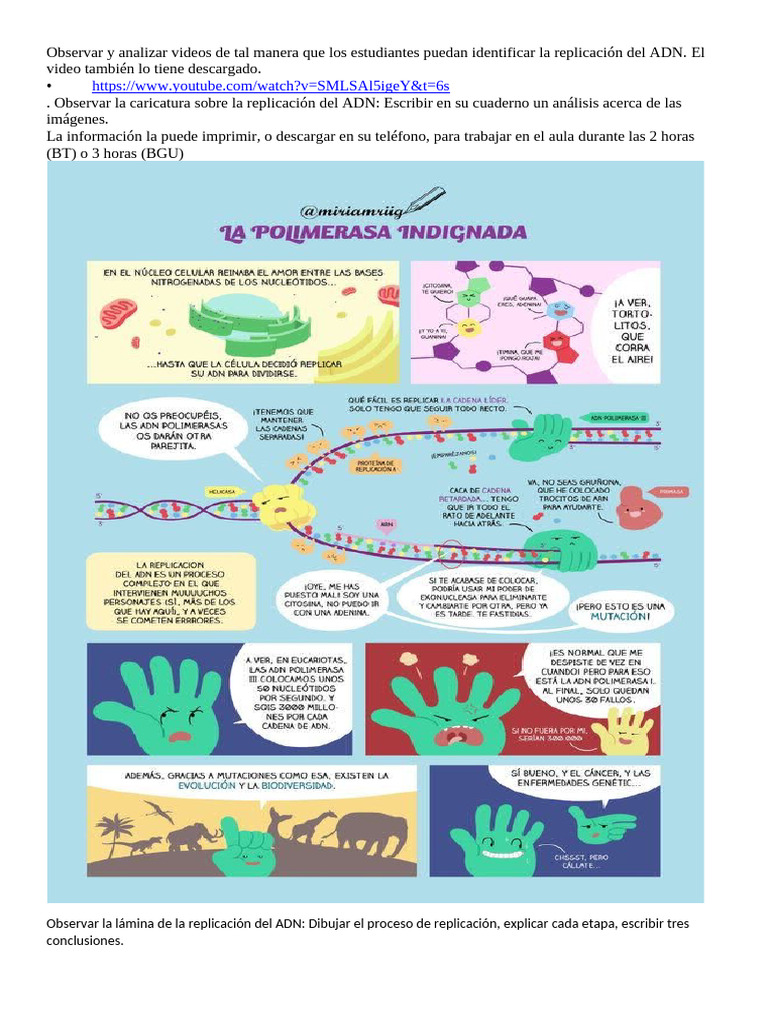 Replicación Del ADN Biologia Segundo Semana 9 | PDF