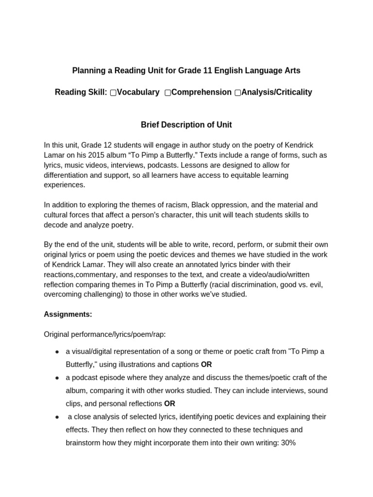 Exploring Kendrick Lamar's Poetry in TPAB | PDF | Poetry | Reading ...