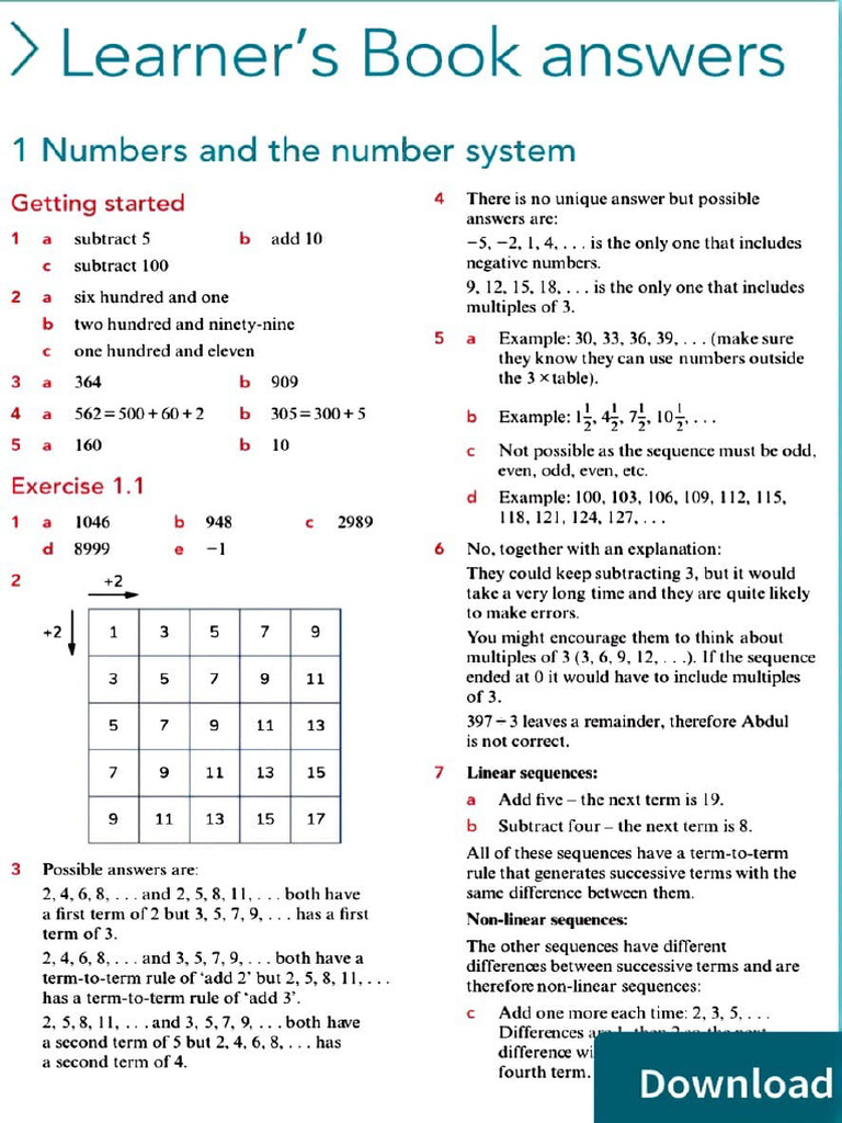 Math CHP 1-7 LB Answer | PDF