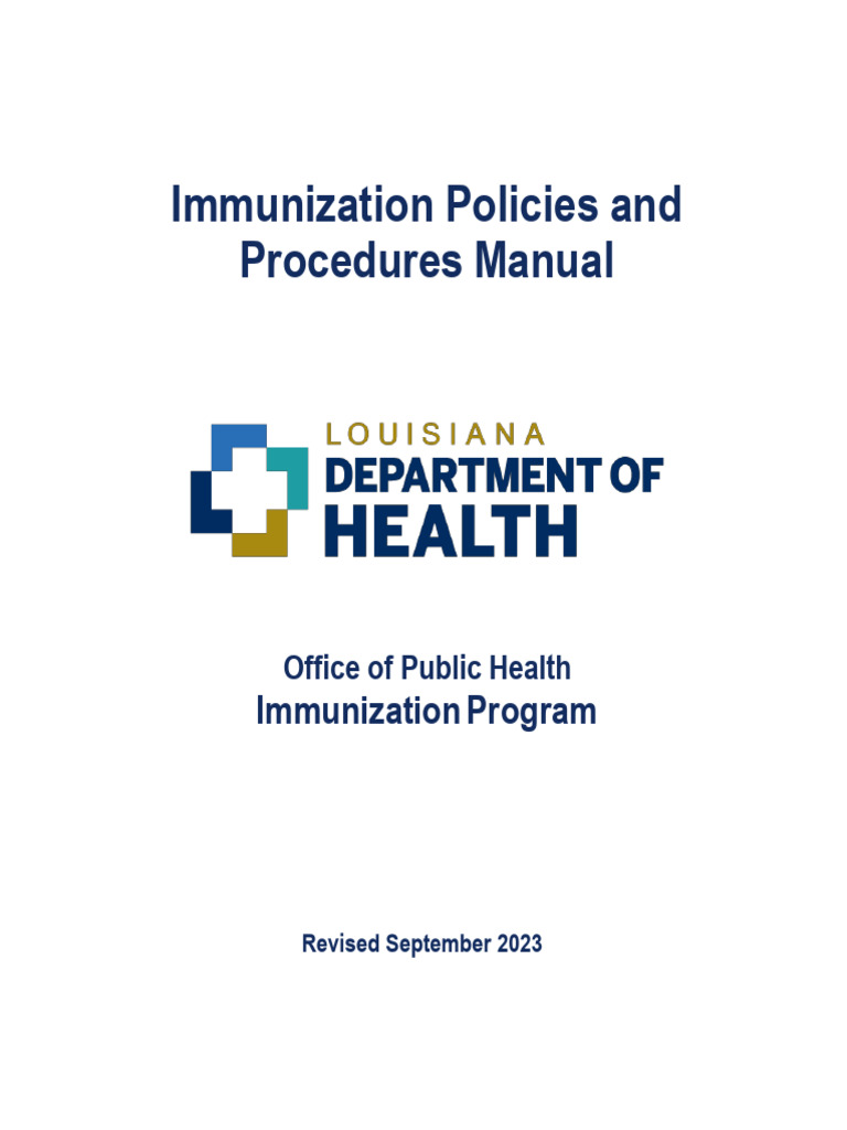 Immunization Policies Manual 2023 | PDF | Vaccines | Vaccination