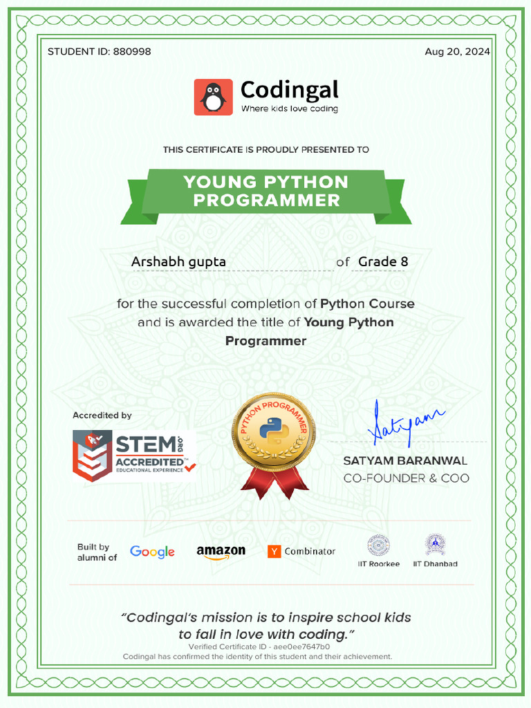 Python Programmer Certificate | PDF