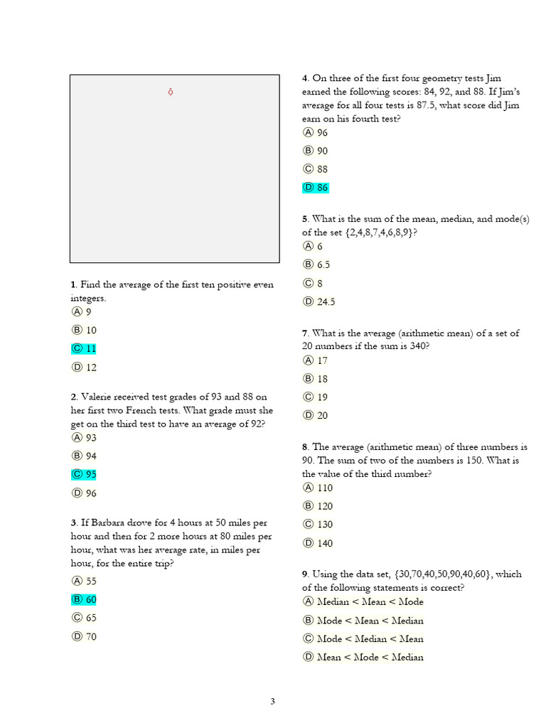 Math Tutorial 2 - Ratio Absolute Value Mean Mode Median | PDF ...