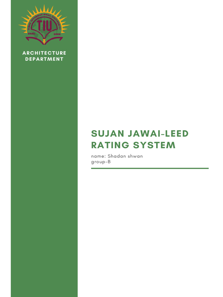 SUJAN JAWAI-leed Rating System - SHADAN SHWAN | PDF | Green Building | Environment