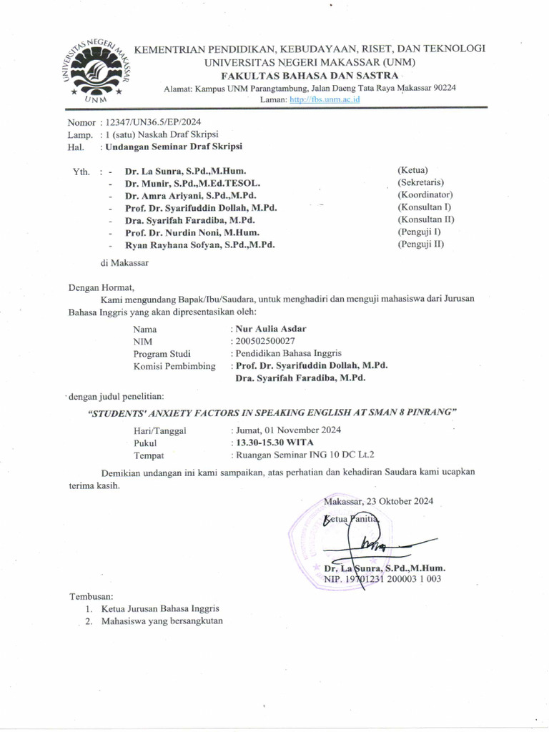 Undangan Seminar Hasil-Nur Aulia Asdar-200502500027 | PDF