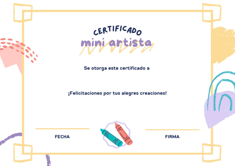 Certificado Mini Artista | PDF